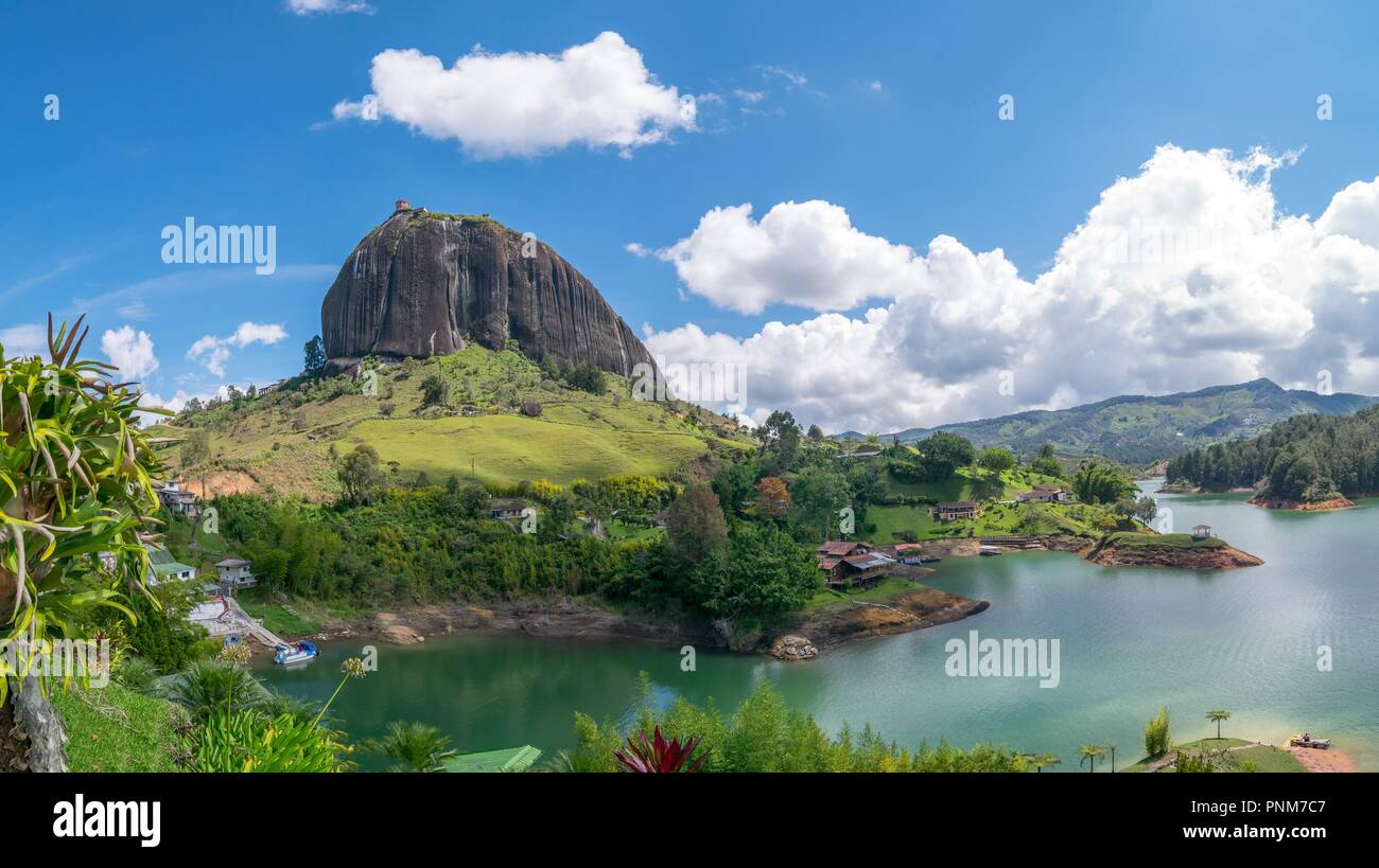 Rock of Guatape (Piedra Del Penol) and Lake in Guatape, Colombia Stock ...