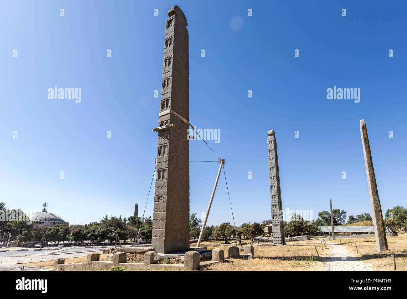 Main stelae field, Axum, Ethiopia, Cathedral of Tsion Maryam (St Mary ...