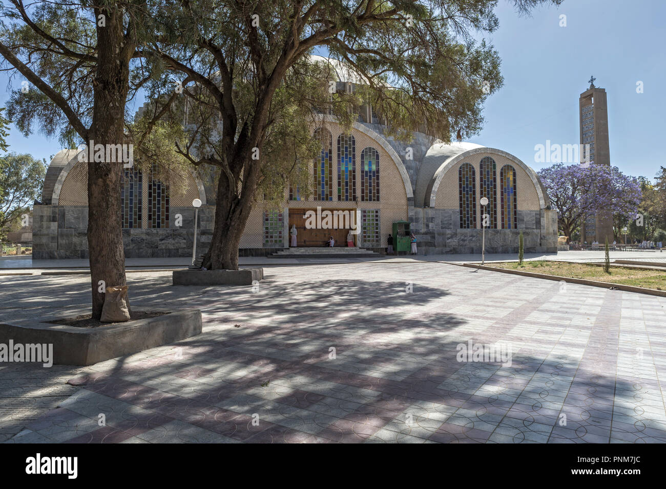 Exterior to the New Cathedral of Tsion Maryan, St. Mary of Zion, Axum ...