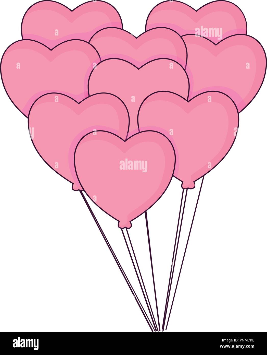 balloons in heart shape over white background, vector illustration ...