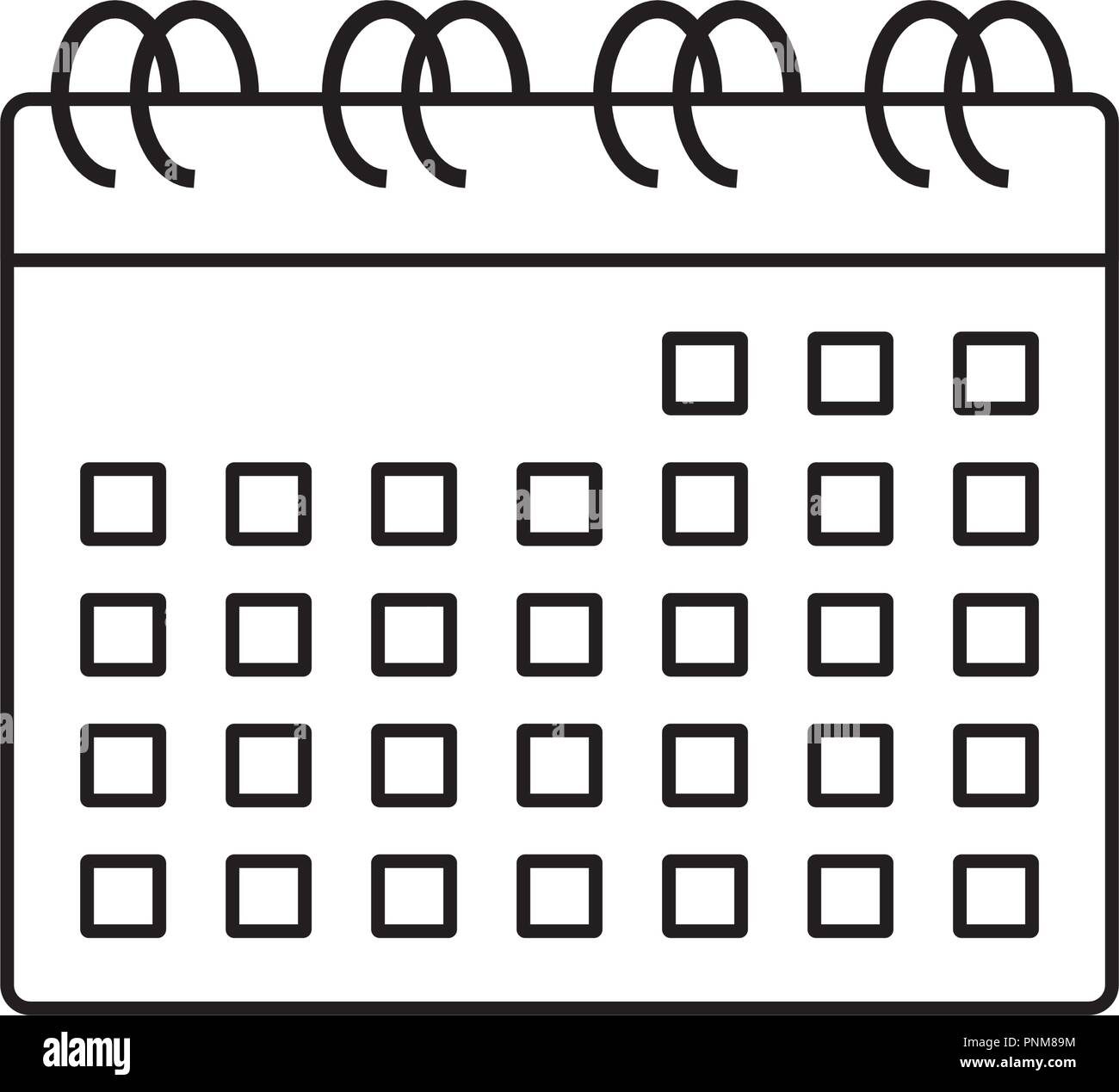 calendar reminder date plan symbol vector illustration thin line Stock ...