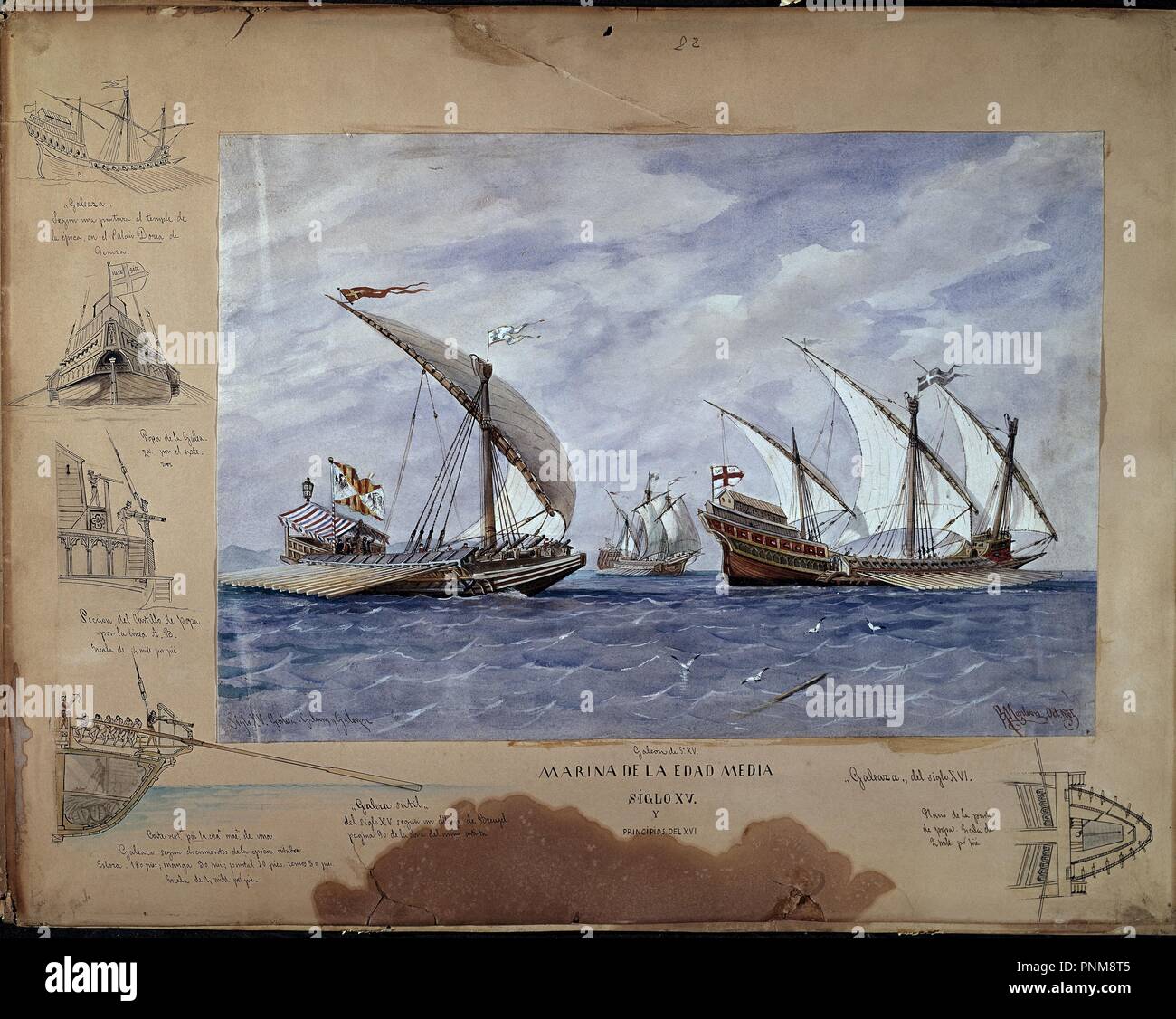 MARINA DE LA EDAD MEDIA GALERA Y GALEON - SIGLO XV- GALEAZA S XVI ...