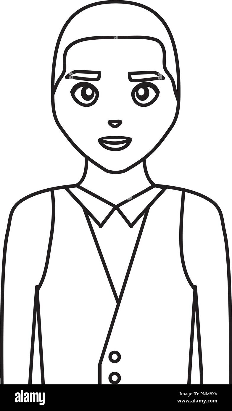 wedding groom man in suit fomal vector illustration thin line Stock ...