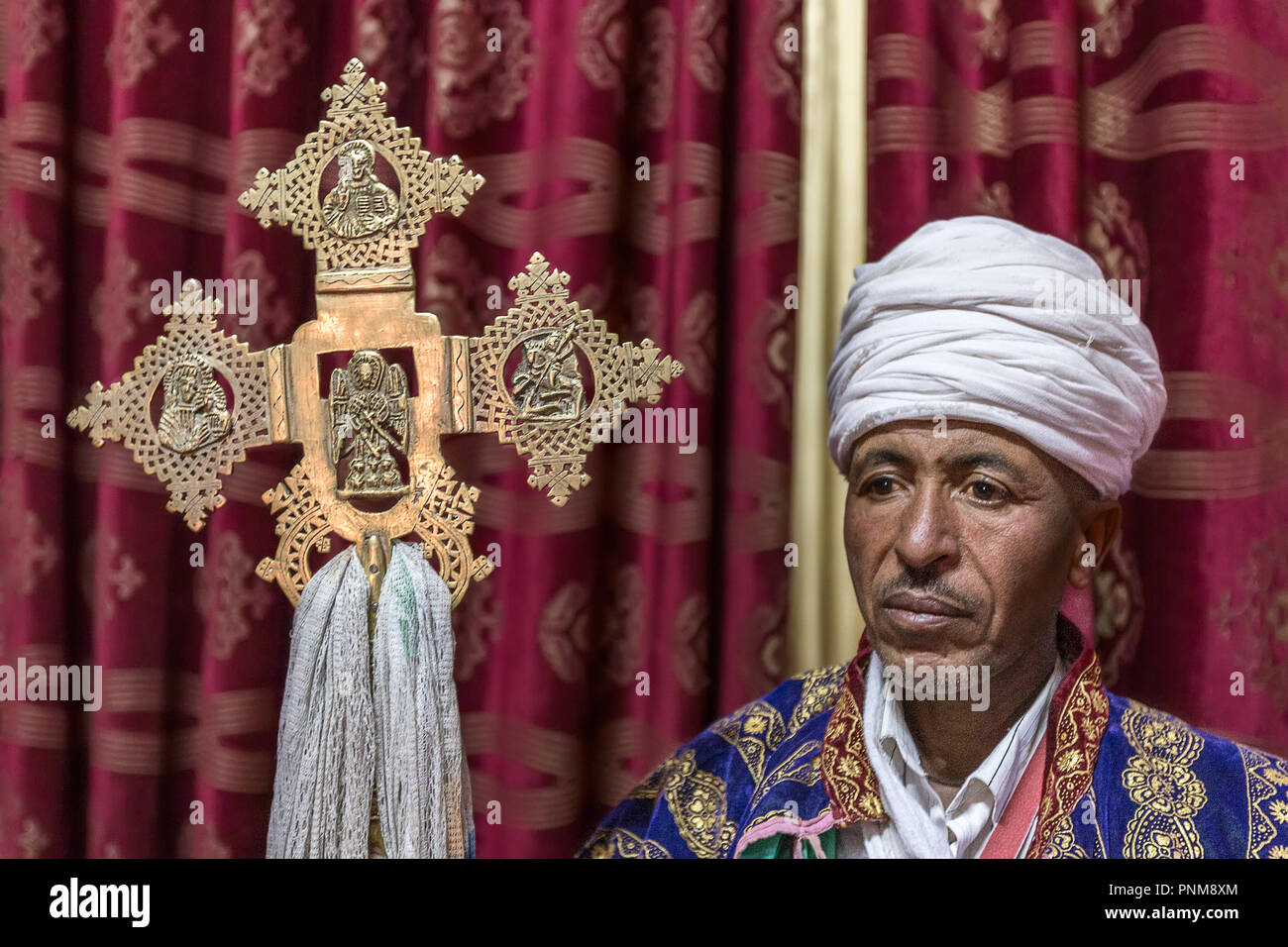 Priest with Cross of Bet Emanuel, Bet Emanuel monolithic Southern ...