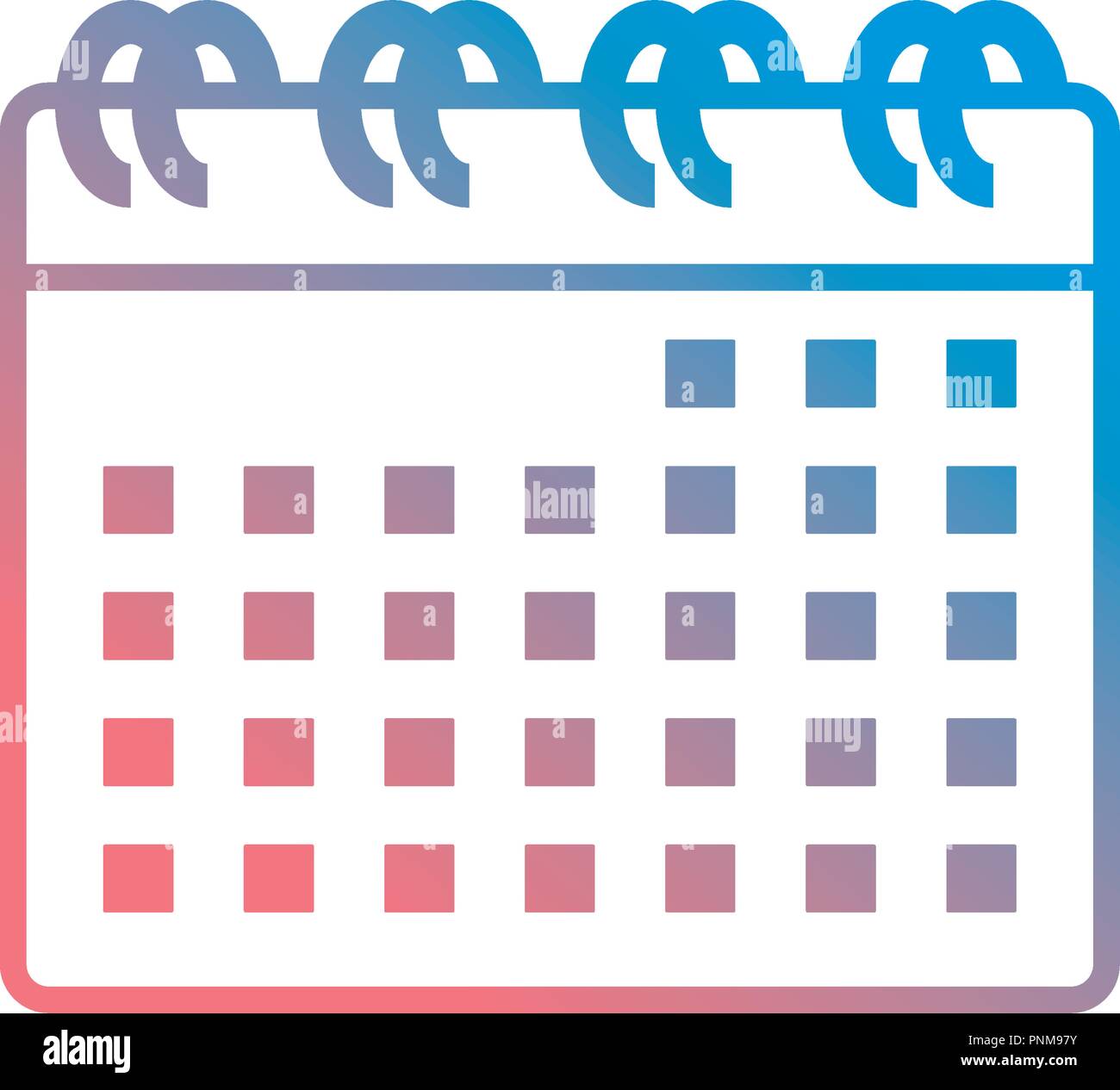 calendar planner icon over white background, vector illustration Stock ...