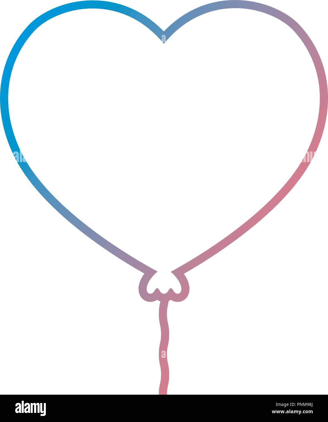balloon in heart shape over white background, vector illustration Stock ...