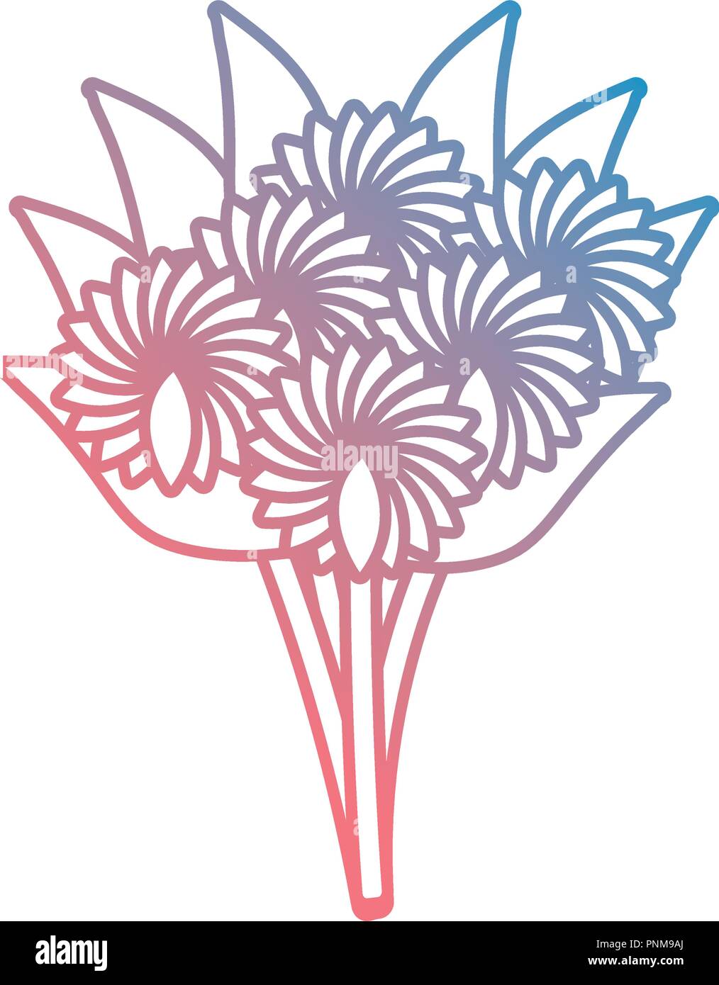 wedding bouquet of flowers icon over white background, vector ...