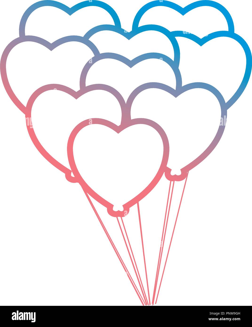 balloons in heart shape over white background, vector illustration ...