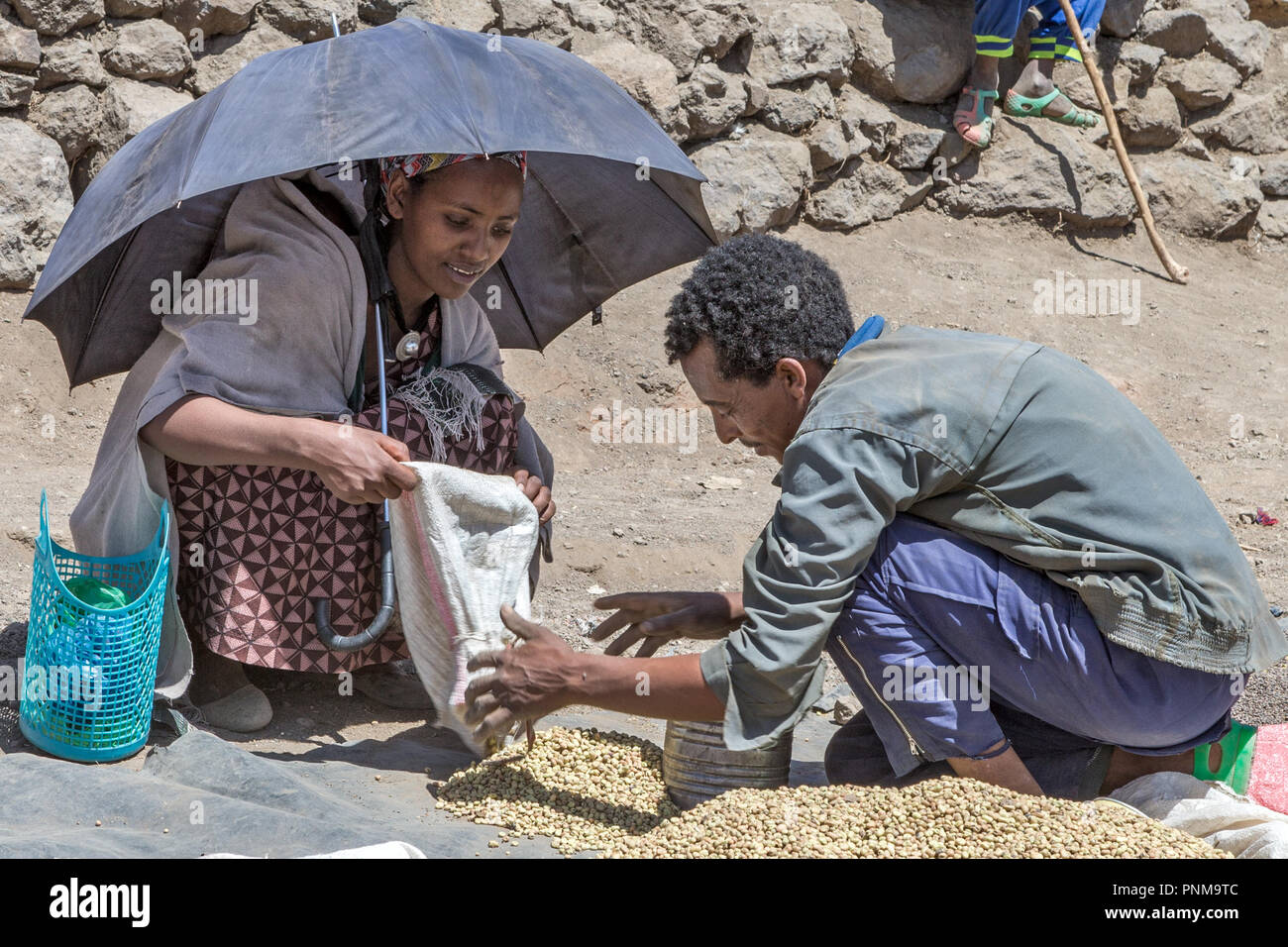 Bilbala village local market near Lalibela, Ethiopia. Dried beans Stock ...