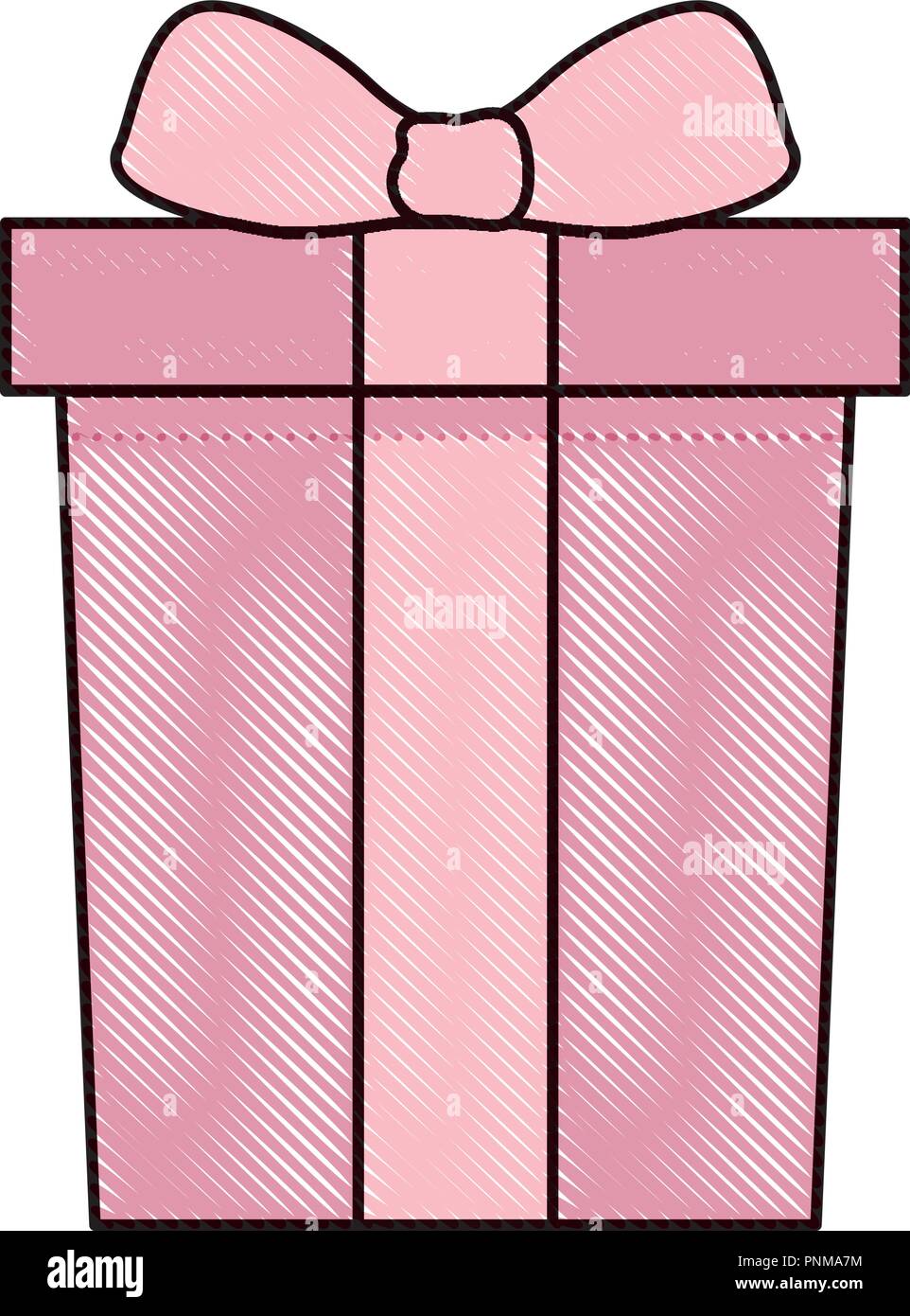 wrapper gift box bow ribbon decoration vector illustration Stock Vector ...