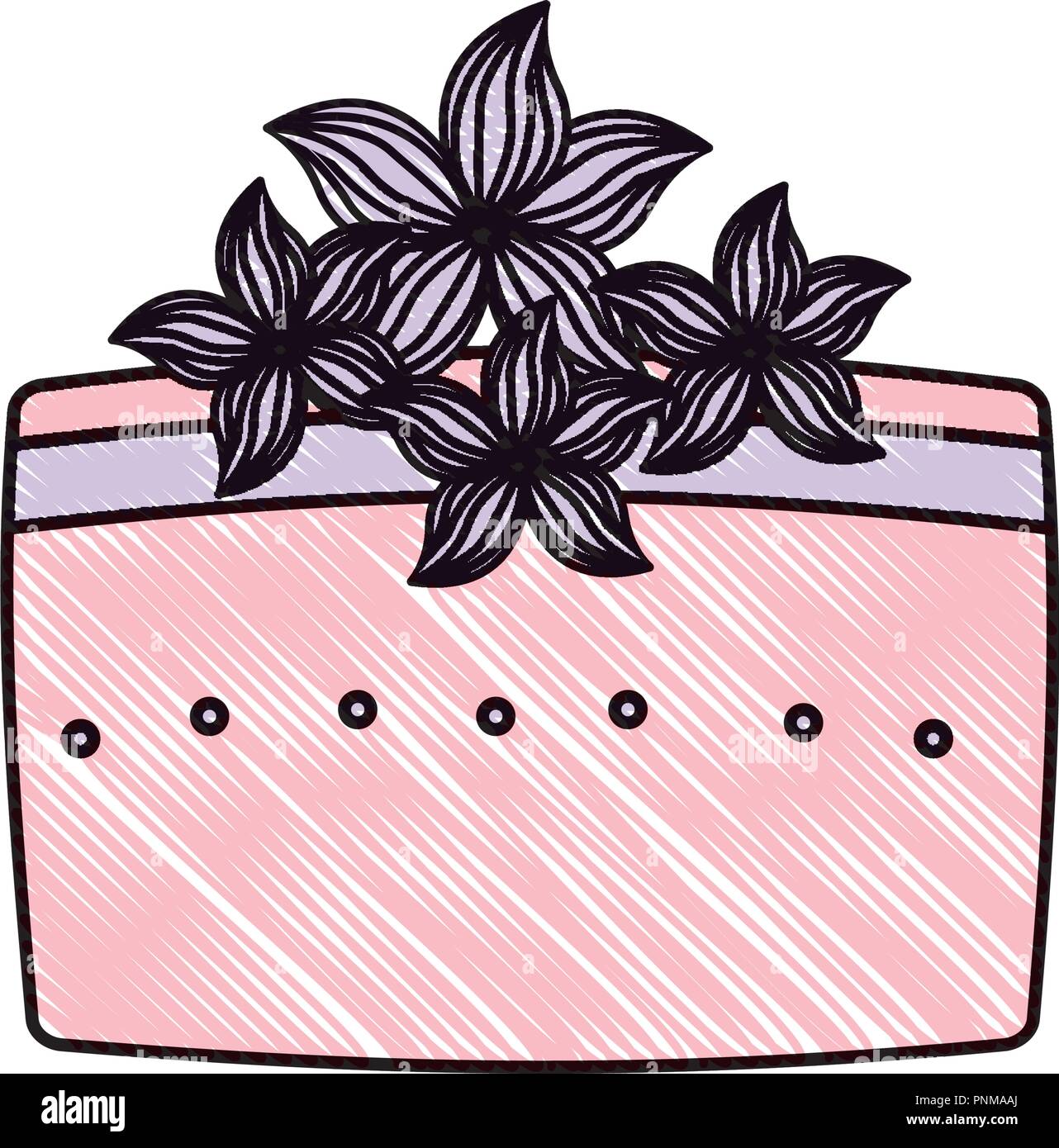 wedding cake floral decoration vector illustration Stock Vector Image ...