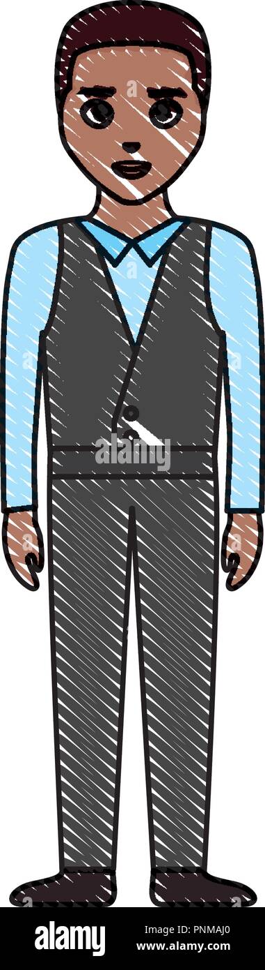 wedding man standing with elegant suit vector illustration Stock Vector ...