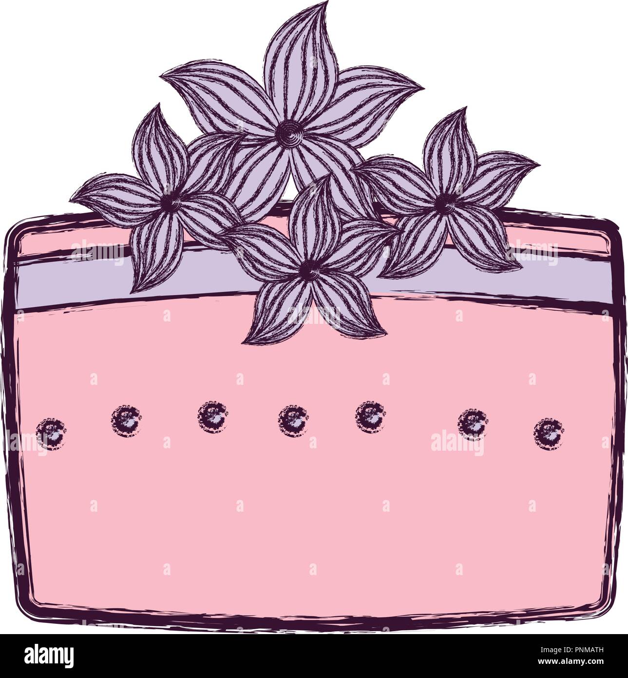 wedding cake floral decoration vector illustration Stock Vector Image ...