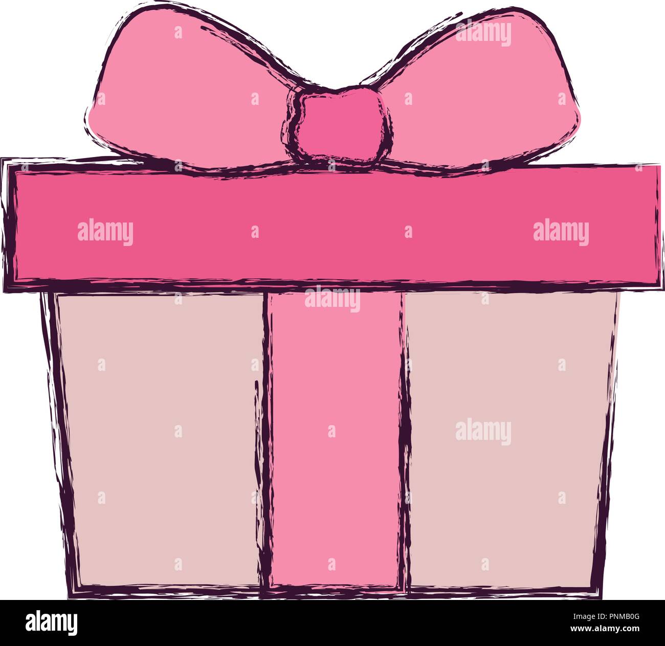 wrapper gift box bow ribbon decoration vector illustration Stock Vector ...