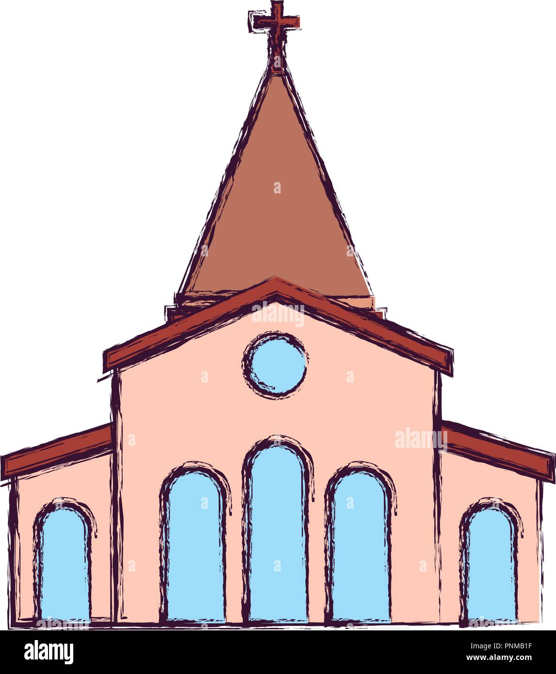 church building religion construction antique vector illustration Stock ...