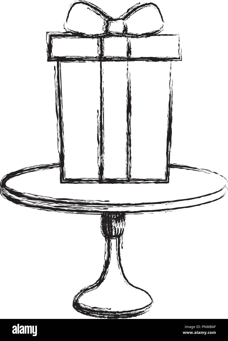 table with gift box over white background, vector illustration Stock ...