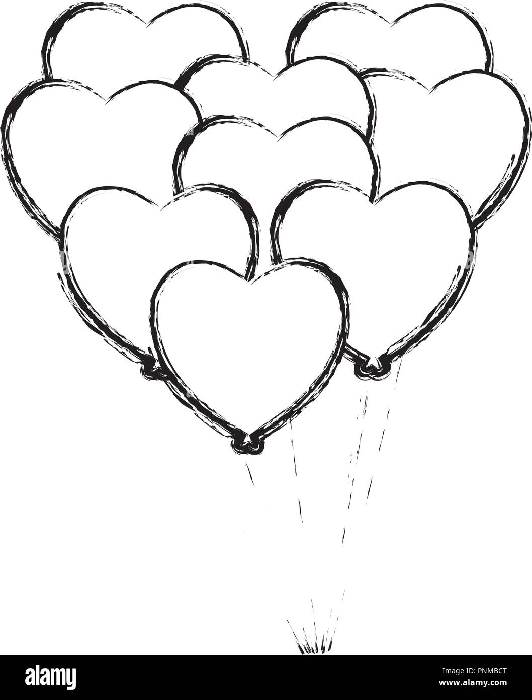 balloons in heart shape over white background, vector illustration ...