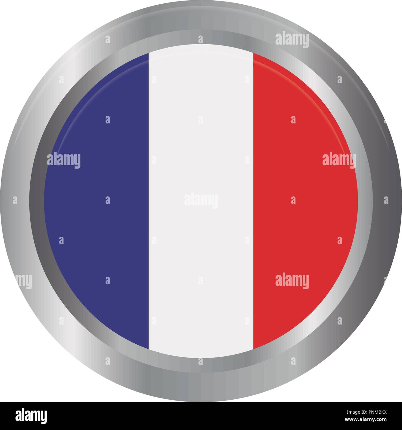 button with france flag design over white background, vector ...