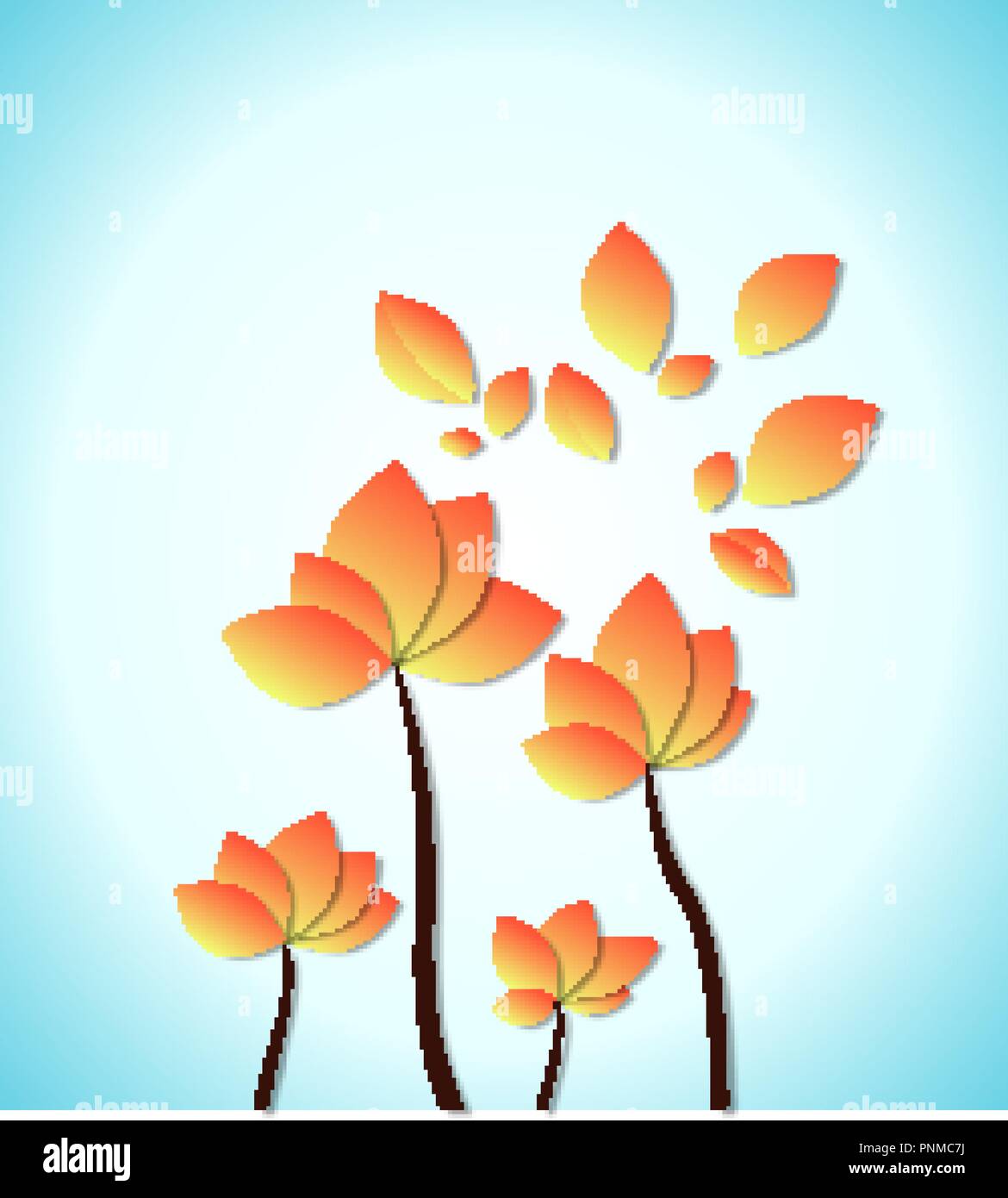 Vector decorative 3d flower. Impossible Flowers. Vector Background ...