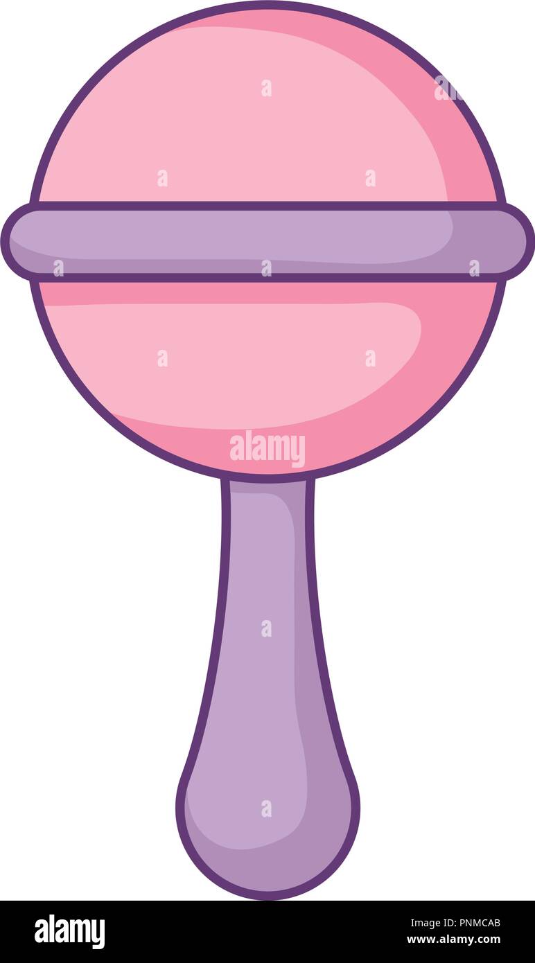 baby rattle icon over white background, vector illustration Stock ...