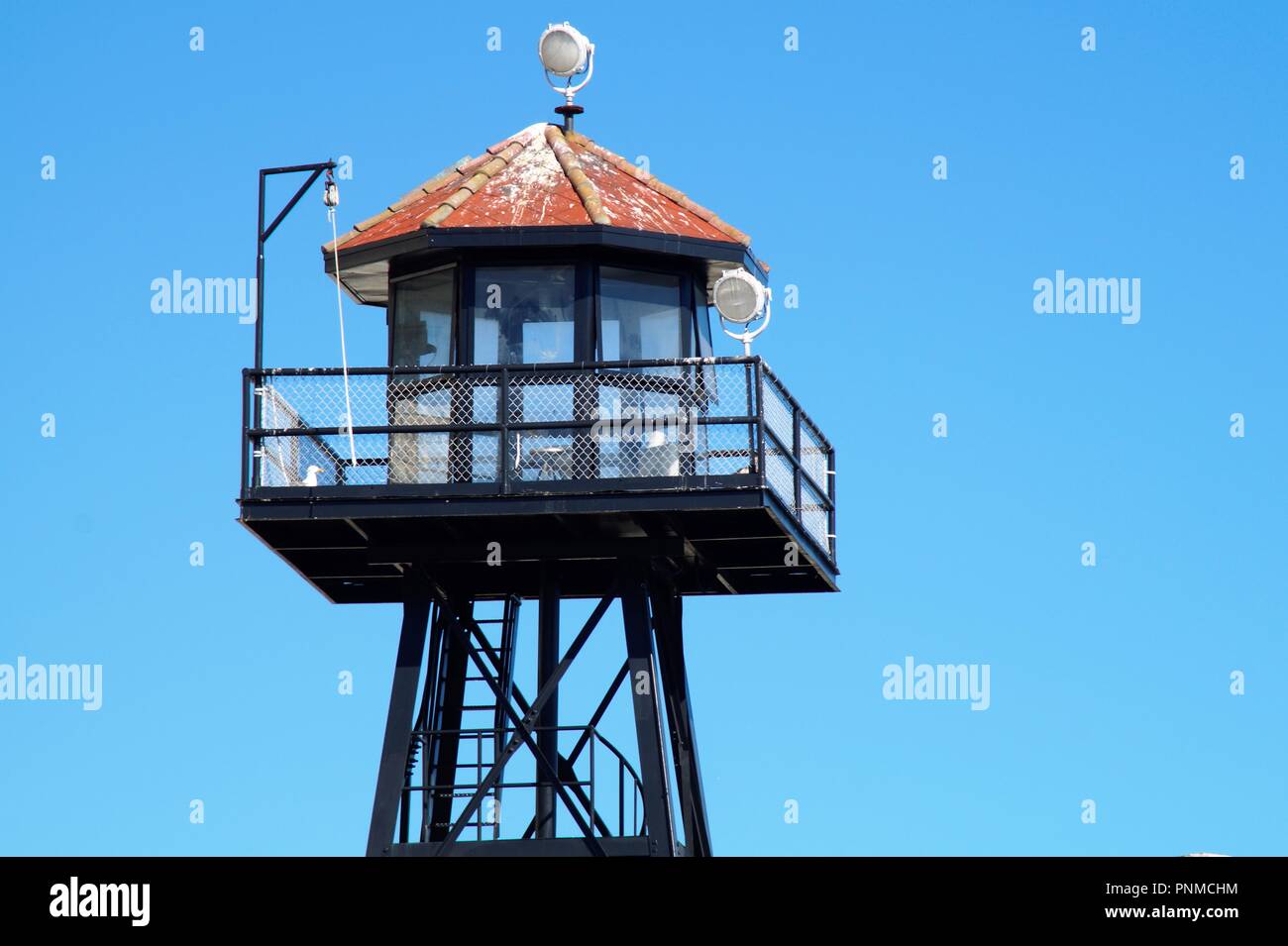 historical watchtower at Alcatraz island Stock Photo - Alamy