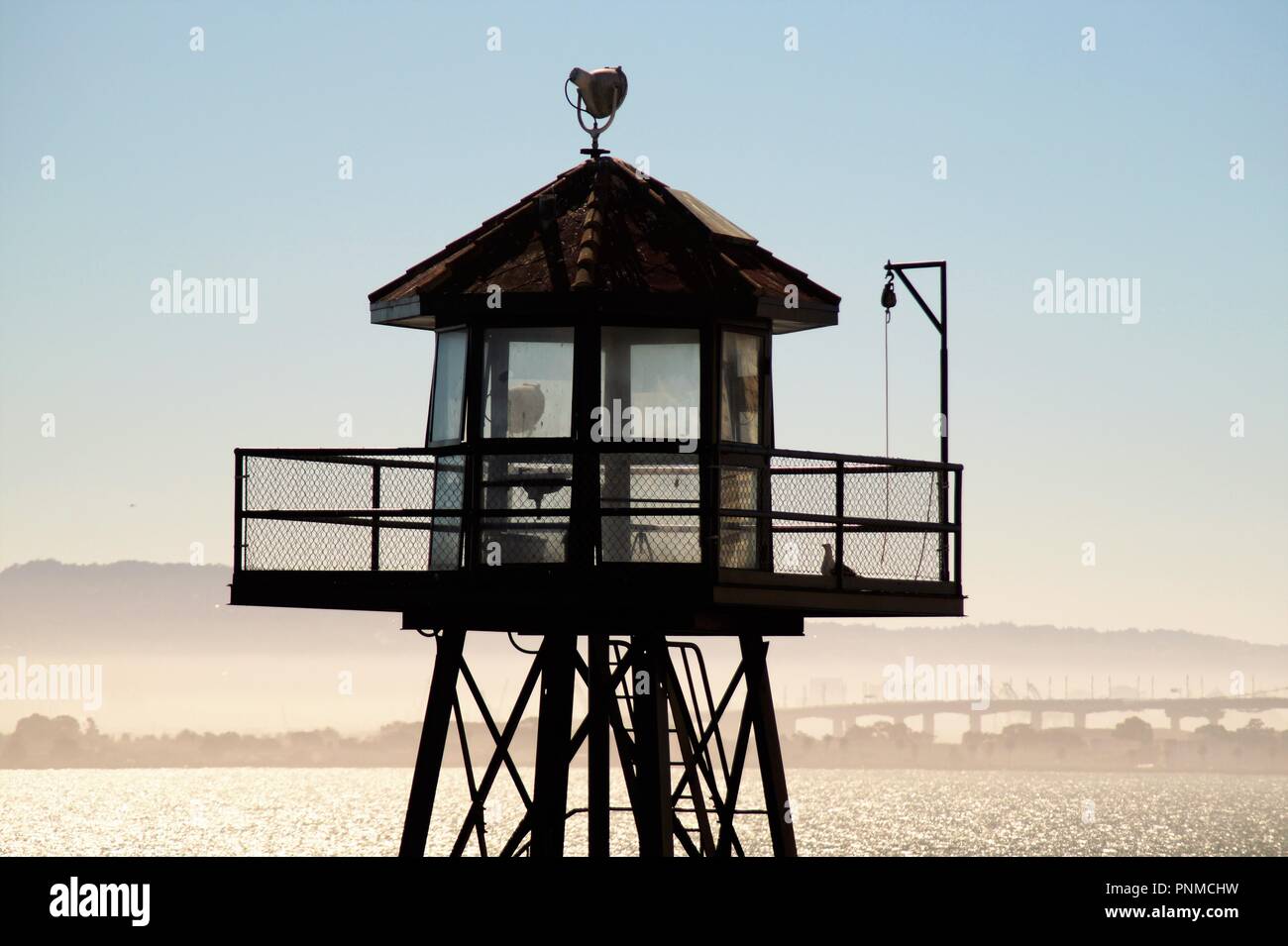historical watchtower at Alcatraz island Stock Photo - Alamy