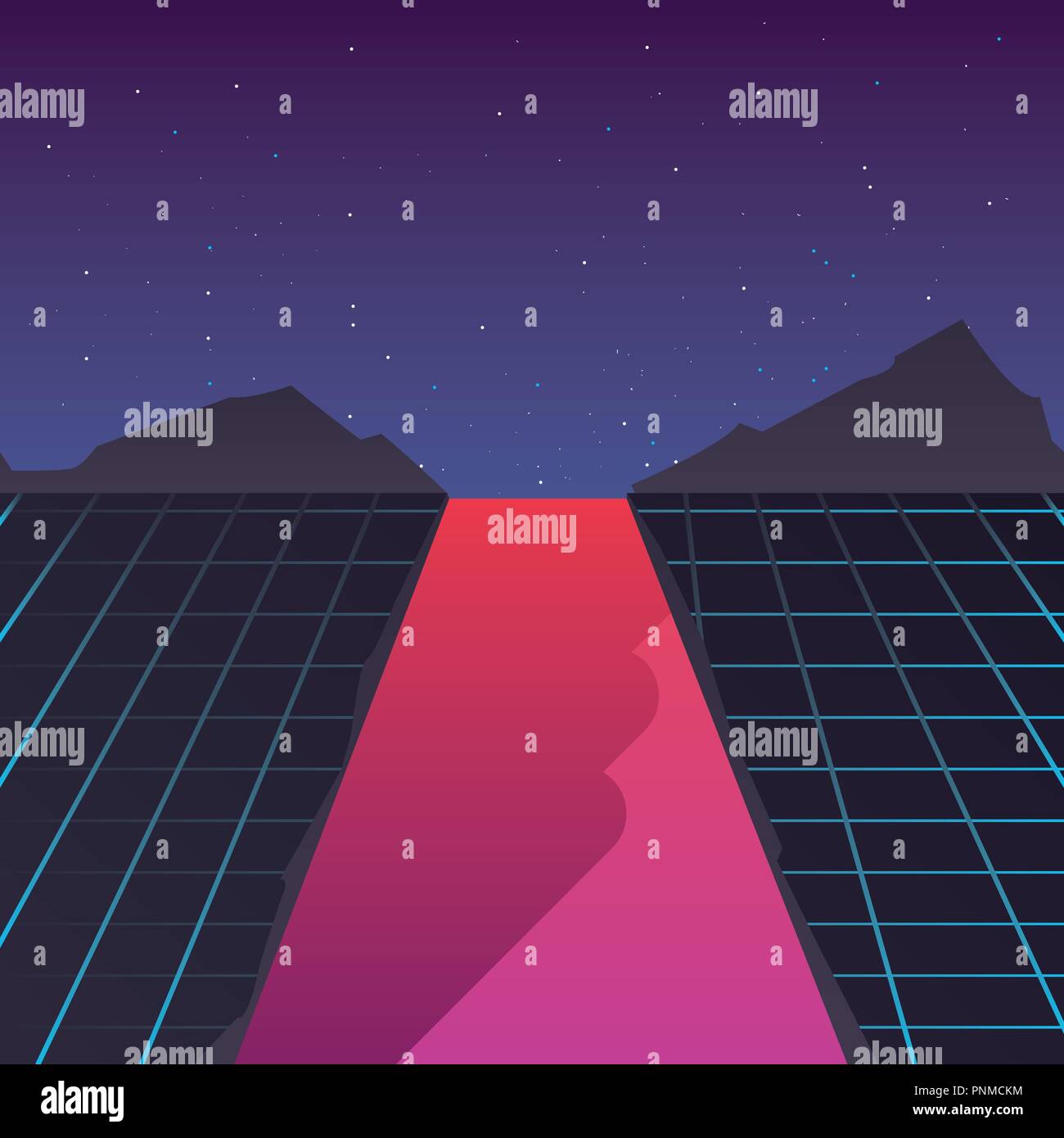 retro future label with broken floor vector illustration design Stock ...