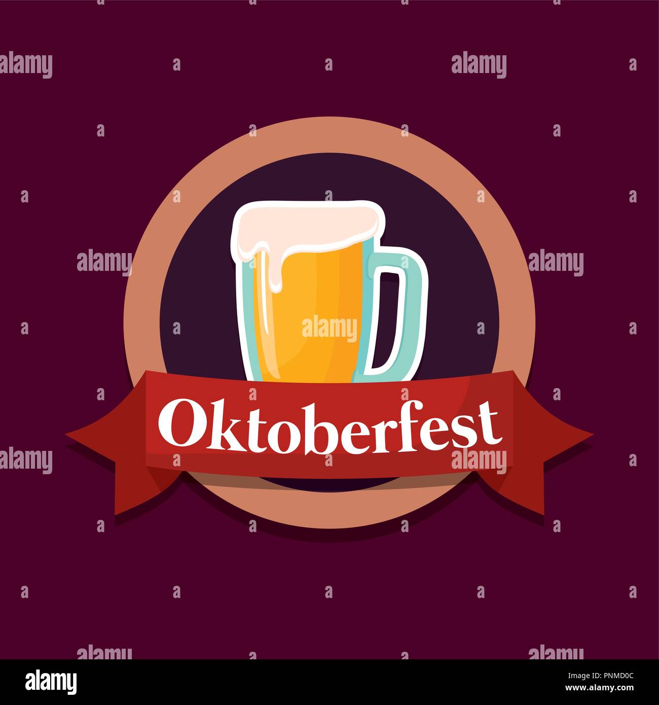 oktoberfest label with beer jar vector illustration design Stock Vector ...