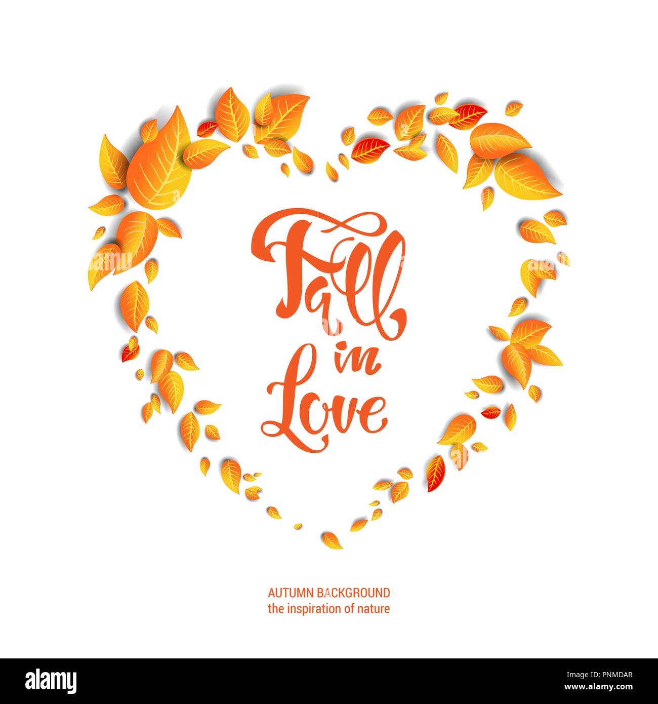Fall leaves heart Stock Vector Image & Art - Alamy