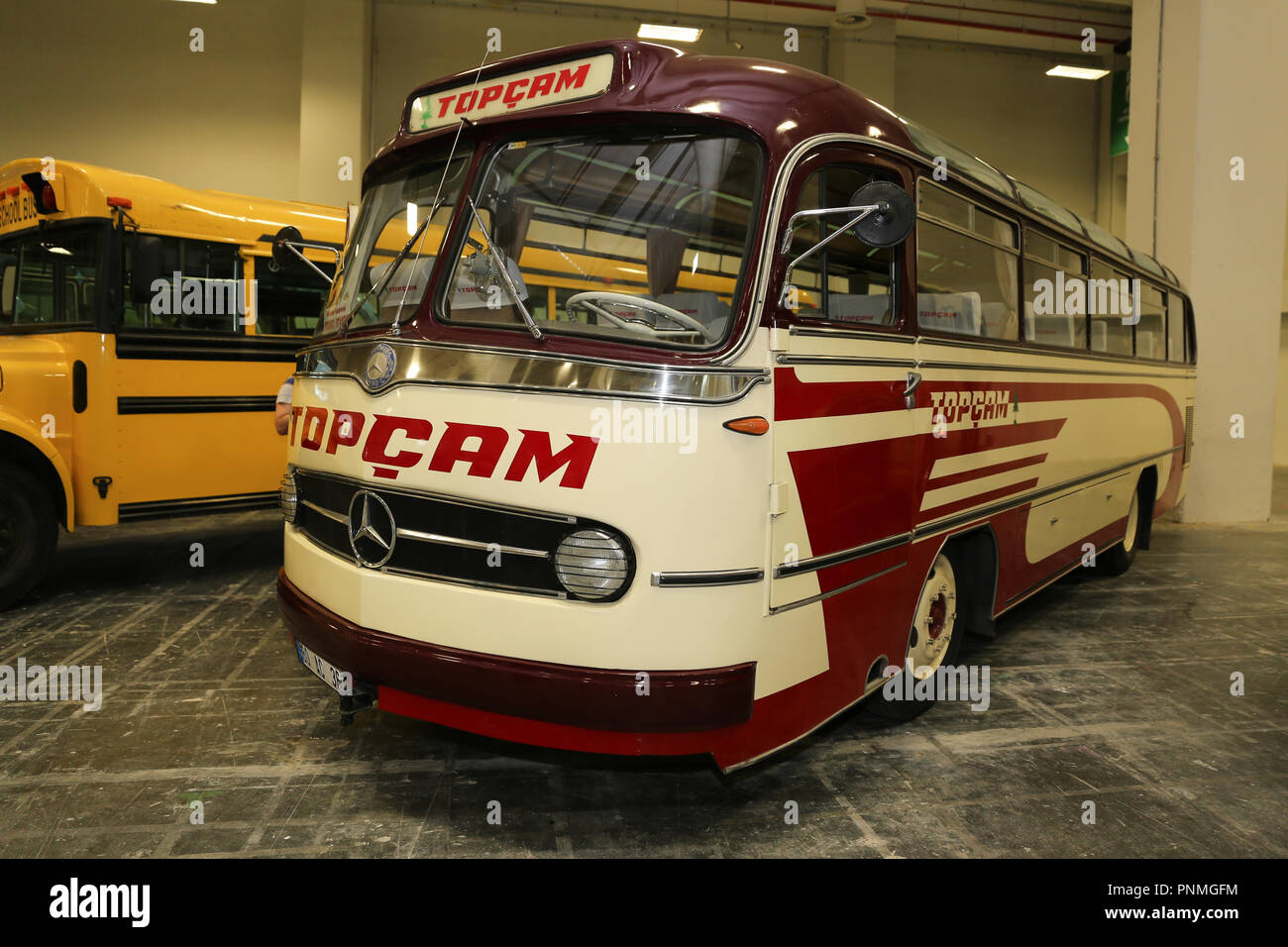 ISTANBUL, TURKEY - JULY 01, 2018: Mercedes Bus display at Istanbul ...
