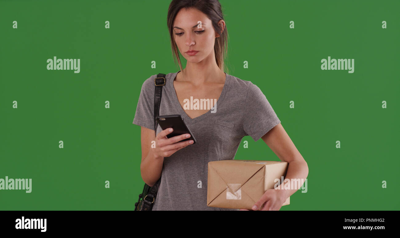 Women Checking Out Package