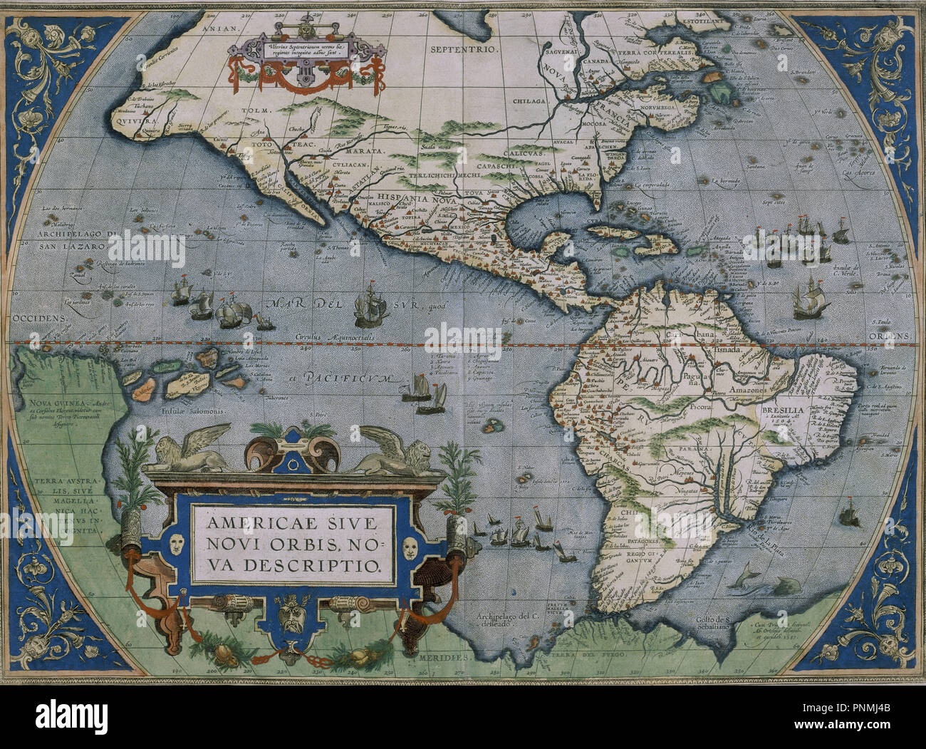 Map of americas 16th century hi-res stock photography and images - Alamy