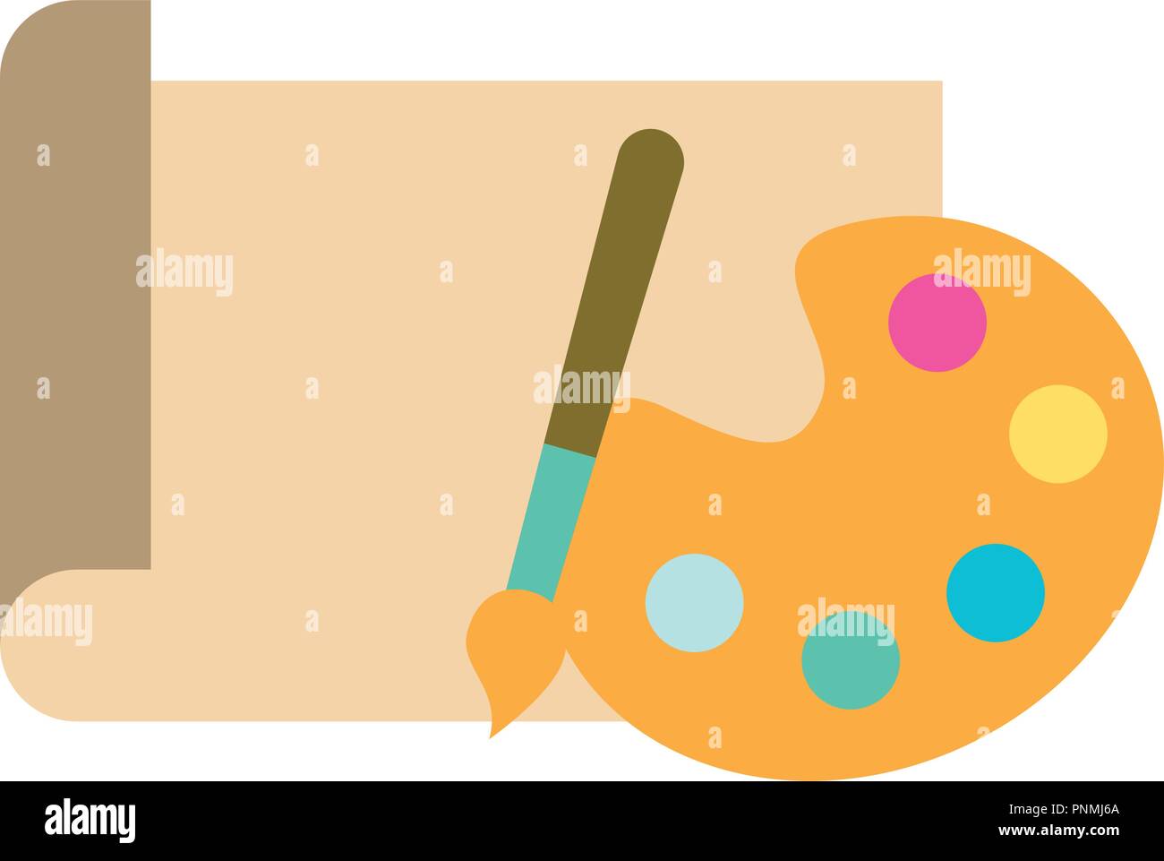 graphic design palette color brush and paper Stock Vector Image & Art ...