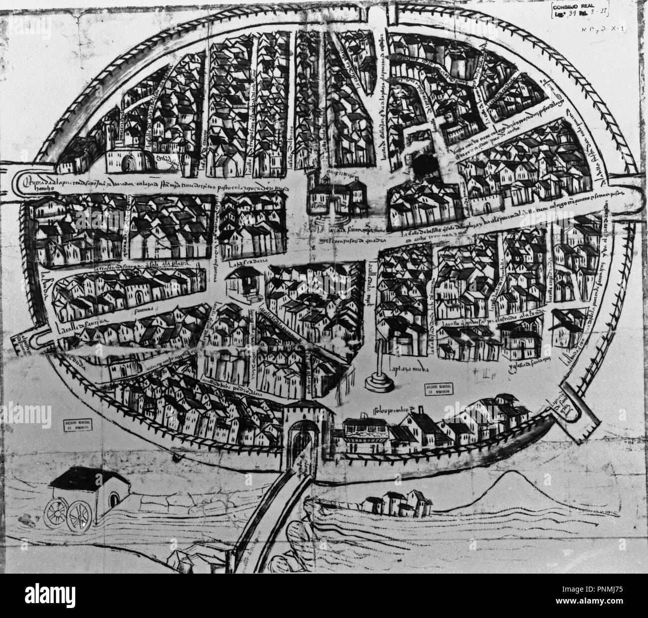 Map of aranda de duero Black and White Stock Photos & Images - Alamy