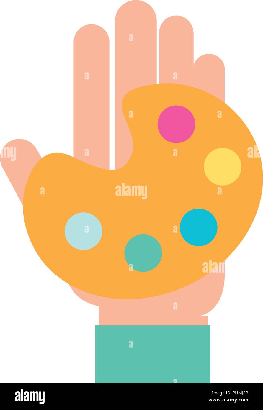 graphic designer hand with palette color Stock Vector Image & Art - Alamy