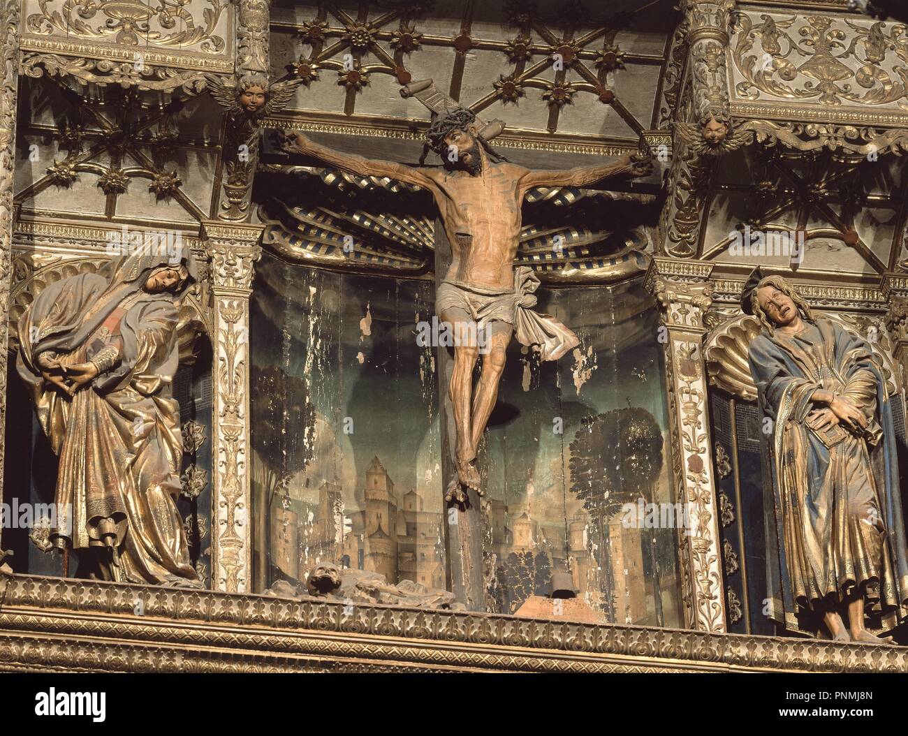 REMATE DEL RETABLO MAYOR - CALVARIO - SIGLO XVI. Author: BALMASEDA JUAN ...