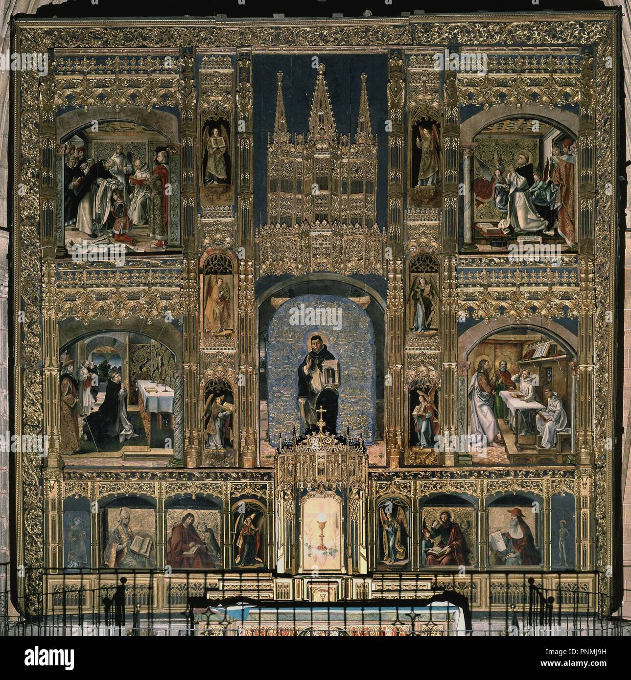 RETABLO MAYOR CON LA VIDA DE SANTO TOMAS DE AQUINO. Author: BERRUGUETE ...