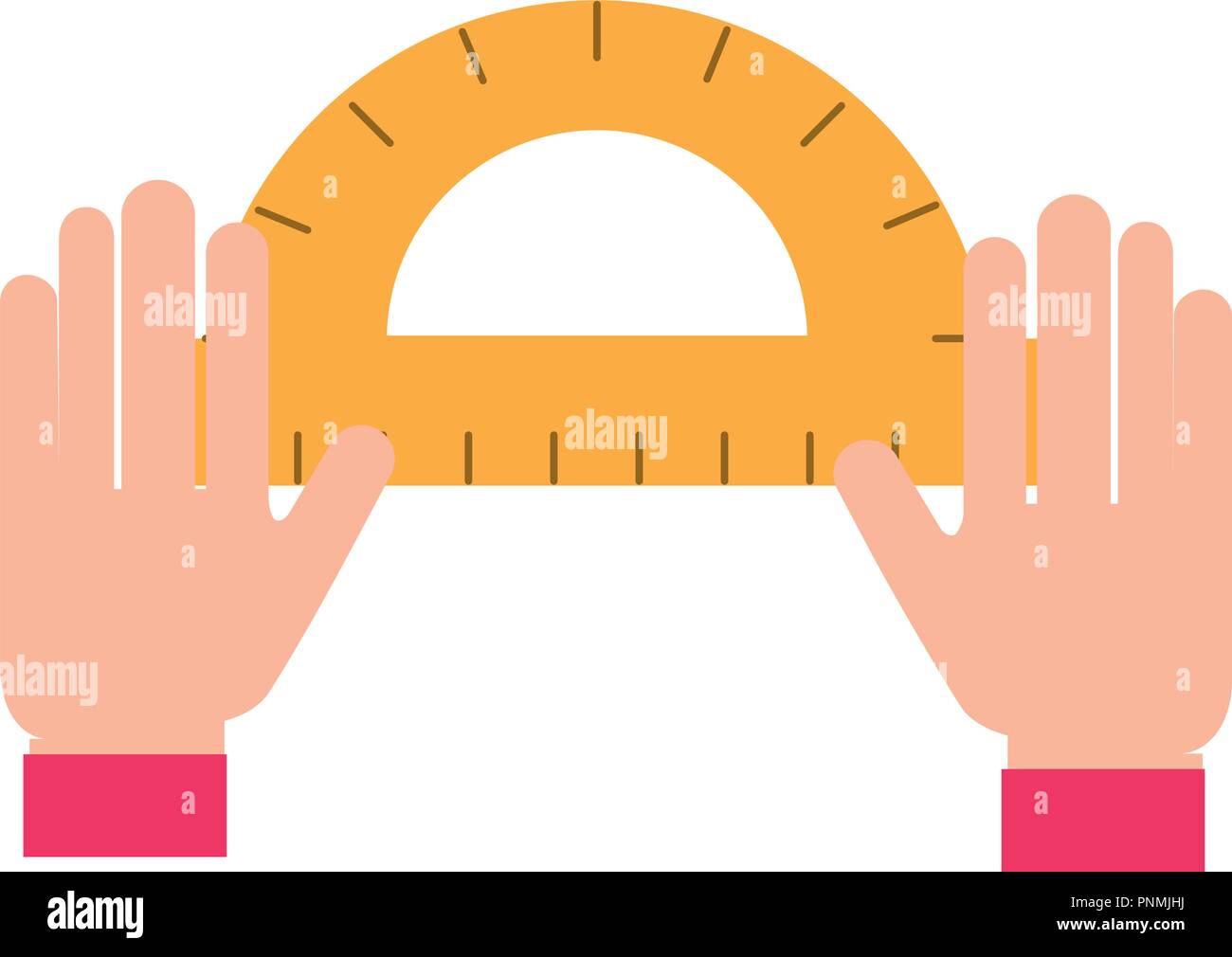 graphic designer hands with protractor tool Stock Vector Image & Art ...