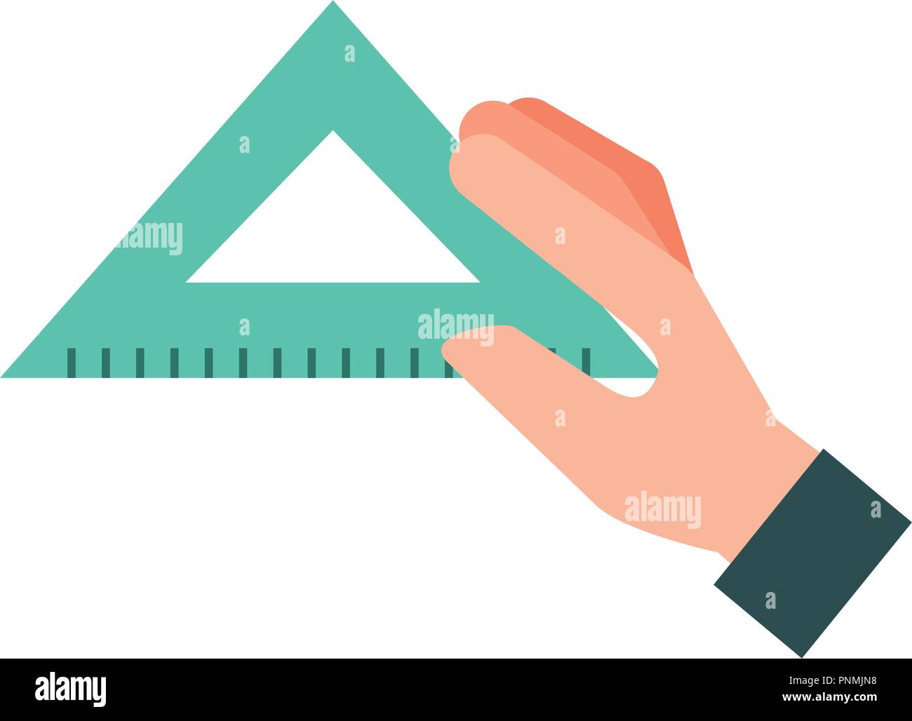 hand holding triangle ruler supply Stock Vector Image & Art - Alamy