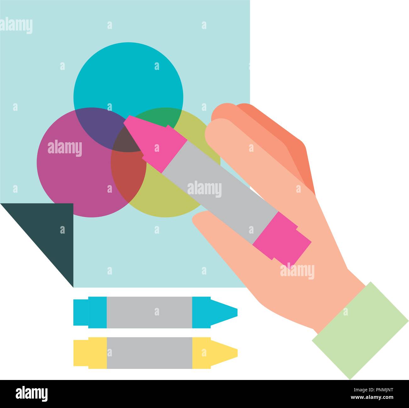 Colorful crayon craft paper Stock Vector Images - Alamy