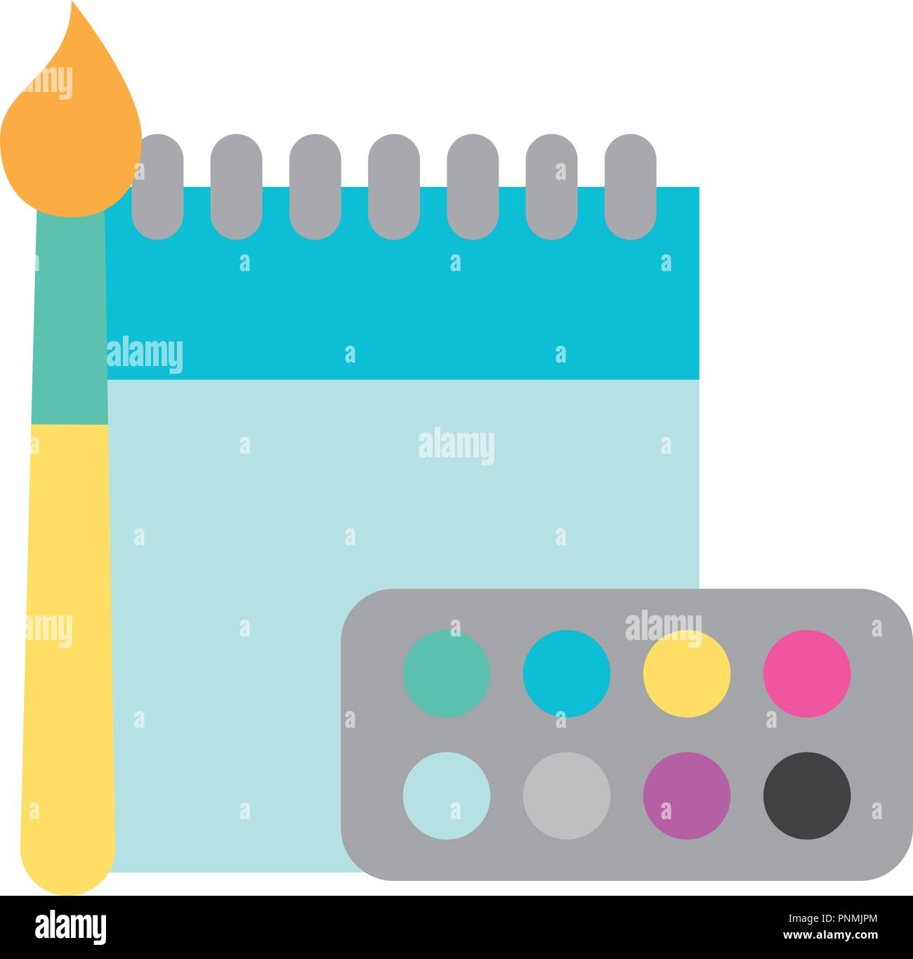 graphic design notepad palette color and brush Stock Vector Image & Art ...