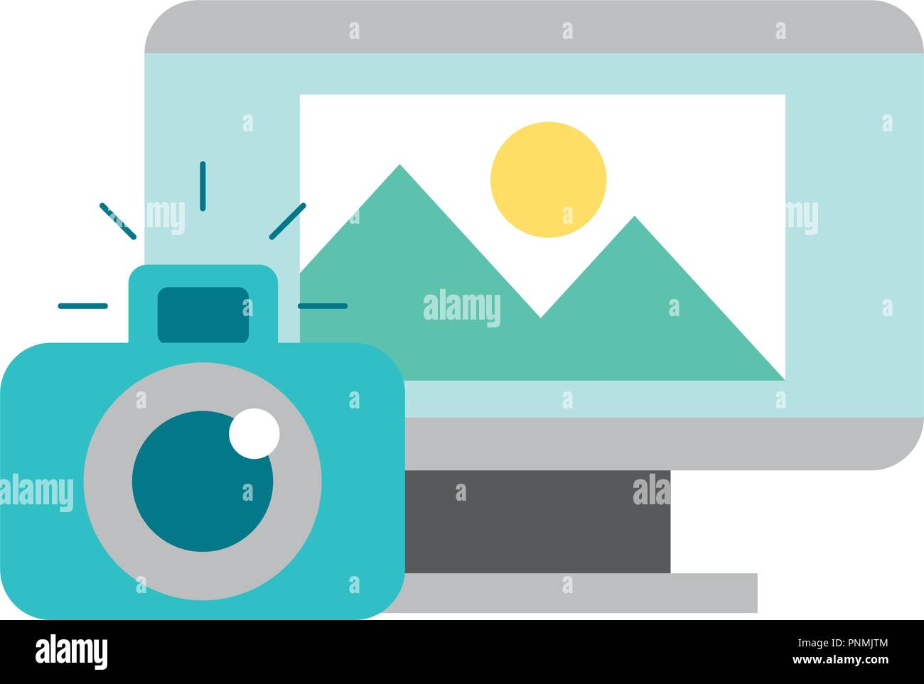 computer screen photographic camera photo Stock Vector Image & Art - Alamy