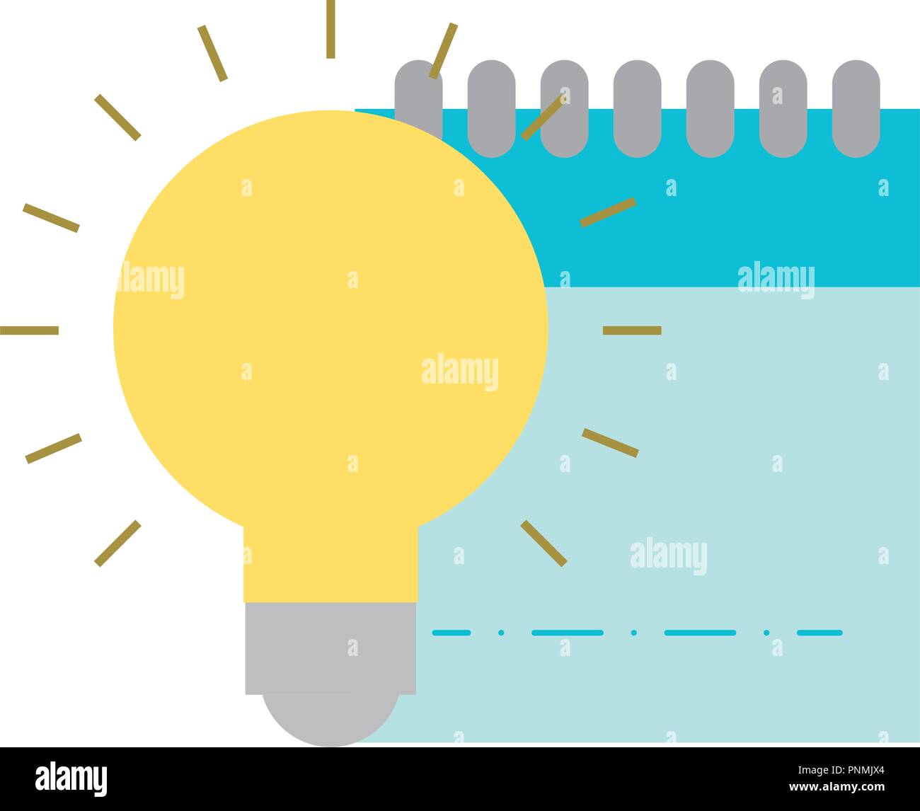 graphic design notepad and bulb idea creativity Stock Vector Image ...