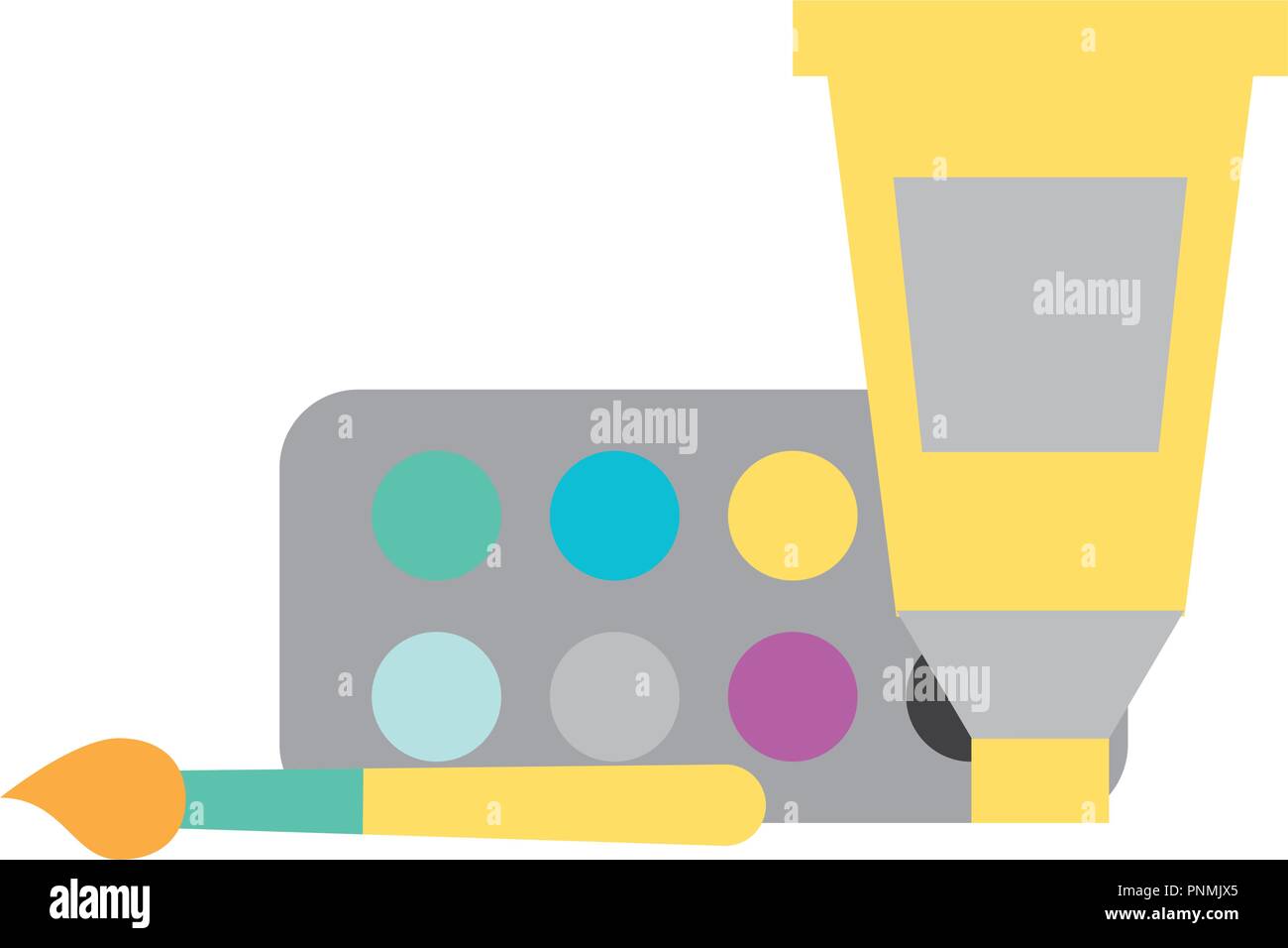 artistic design color tube palette and brush Stock Vector Image & Art ...
