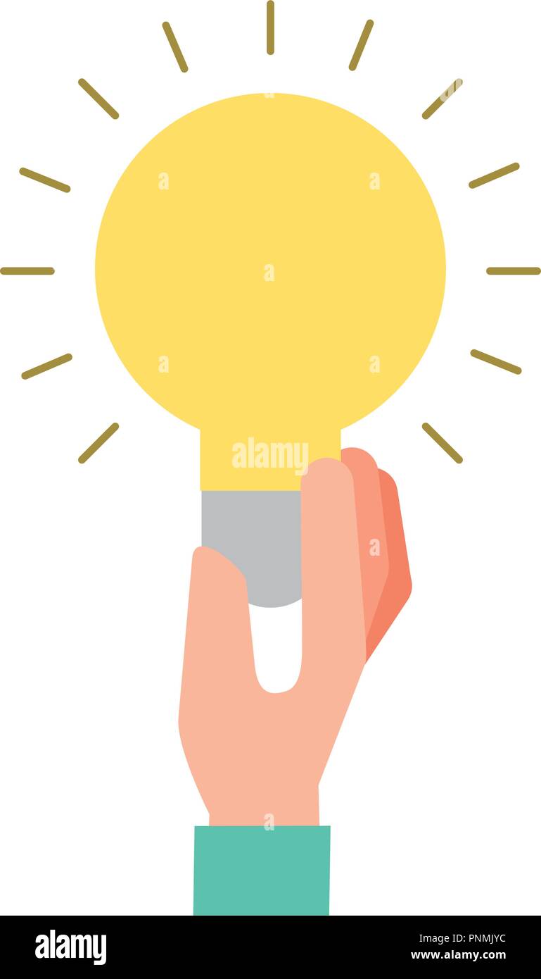hand holding bulb idea creativity symbol Stock Vector Image & Art - Alamy