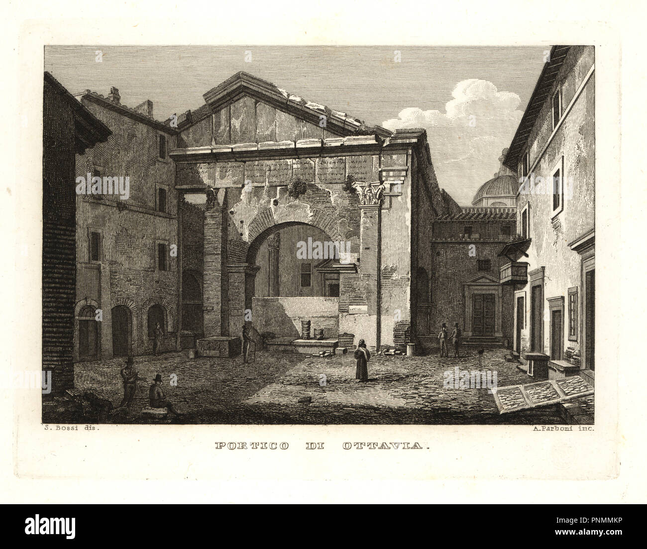 View of the Porticus Octaviae or Portico of Octavia (Portico di Ottavia ...