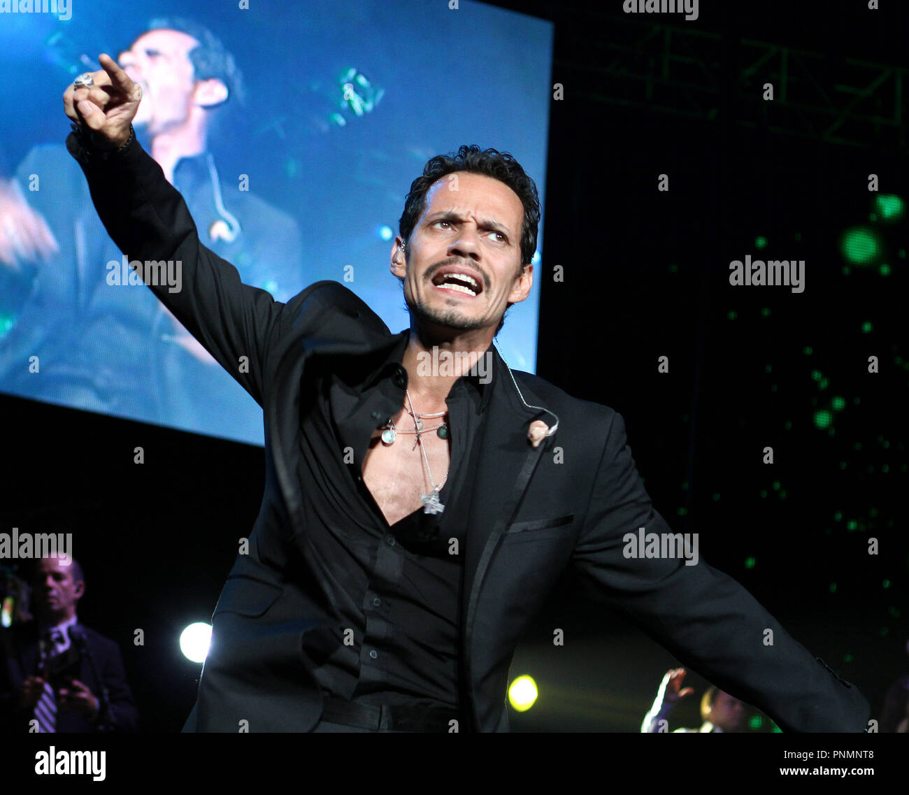 Marc Anthony performs in concert at the American Airlines Arena in ...