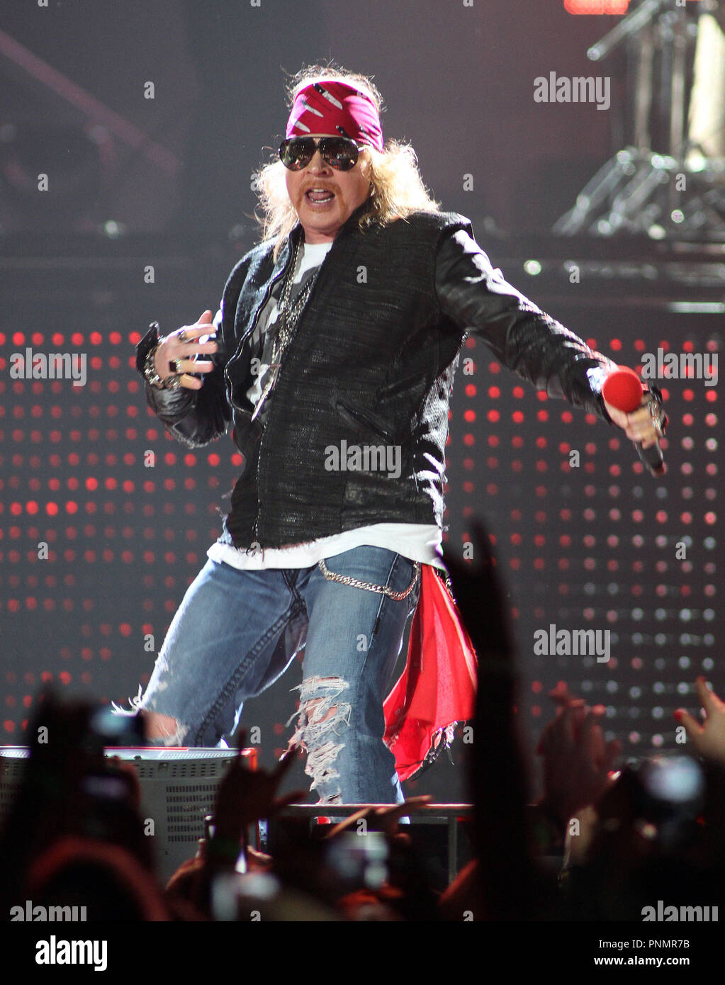 Axl Rose with Guns N' Roses performs in concert at the American ...