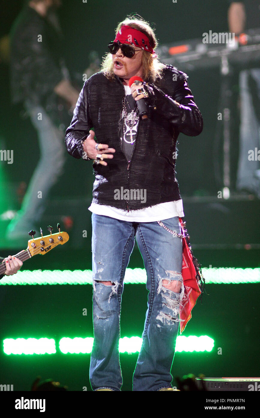 Axl Rose with Guns N' Roses performs in concert at the American ...