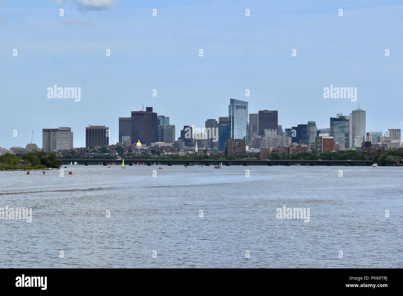 The Boston Skyline as seen from the Charles River Stock Photo - Alamy